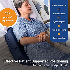 Bedsore Rescue Positioning Wedge – The Original Contoured Positioning Pillow for Bed Sore Prevention & Recovery, Pressure Ulcer Cushion & Patient Turning Wedge - Non-Skid