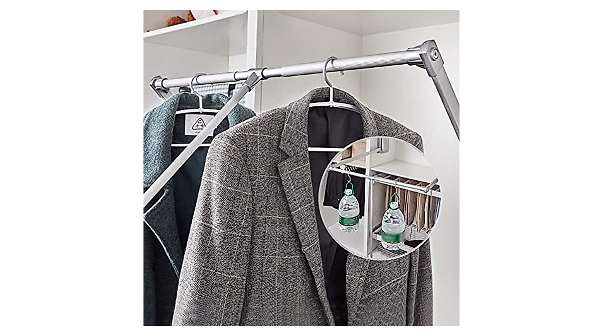 Adjustable Drop-Down Wardrobe Rail - Space Saving & Supports 30KG