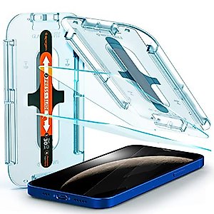 Spigen Tempered Glass Screen Protector [GlasTR EZ FIT] designed for iPhone 12 (2020) / iPhone 12 Pro (2020) [Case Friendly] - 2 Pack