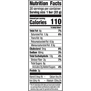 Larabar Peanut Butter Chocolate Chip Mini Bars, Gluten Free Vegan, 20 ct