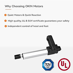 ESHINE 14" Hybrid Mattress Twin XL + Adjustable Bed Frame - Luxury Gel Memory Foam, Upholstered Bed Frames with Massage, USB, Under Bed Night Light, Head and Foot Incline, Split King