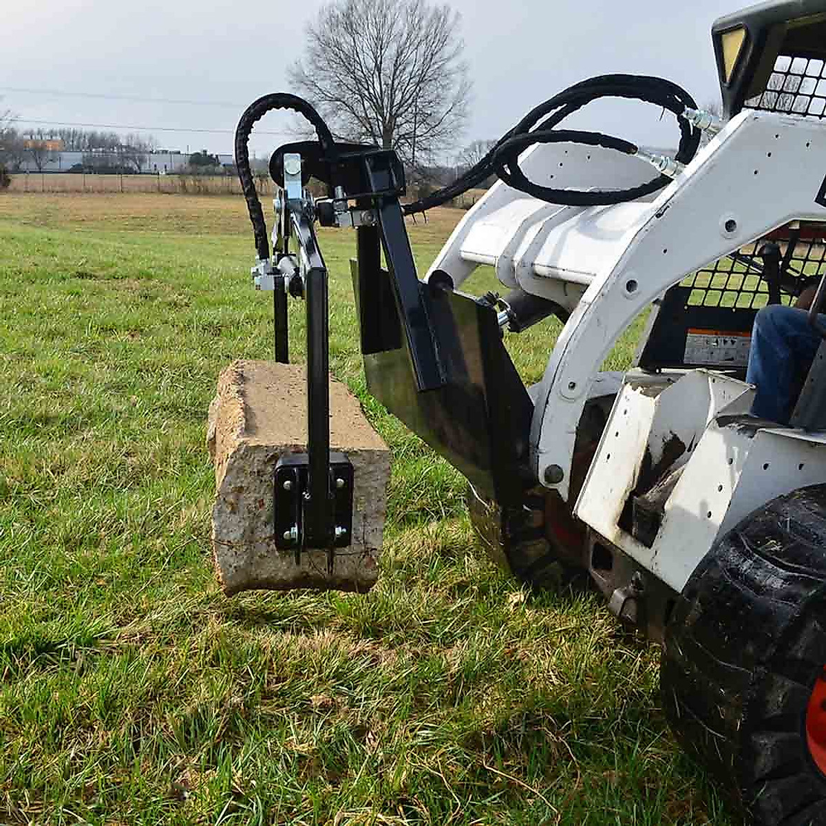 Titan Hydraulic Hardscape Grapple Attachment for Universal Skid Steer Quick Tach