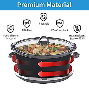 Silicone Slow Cooker Liners fit Crock-Pot 7-8 Quart, Reusable Crock Pot Liners, Leakproof Crock Pot Divider Insert Liners