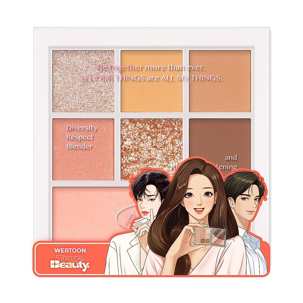 AMTS x True Beauty Edition - Some Sweet EyeShadow Makeup Palette | Matte Shimmer Metallic, Long Lasting, Cheek blush, All My Things, K Beauty, Pink Gold makeup