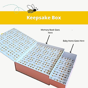 Baby Memory Book w/Milestone Stickers and Ink Pad for Baby's Hand & Foot Print
