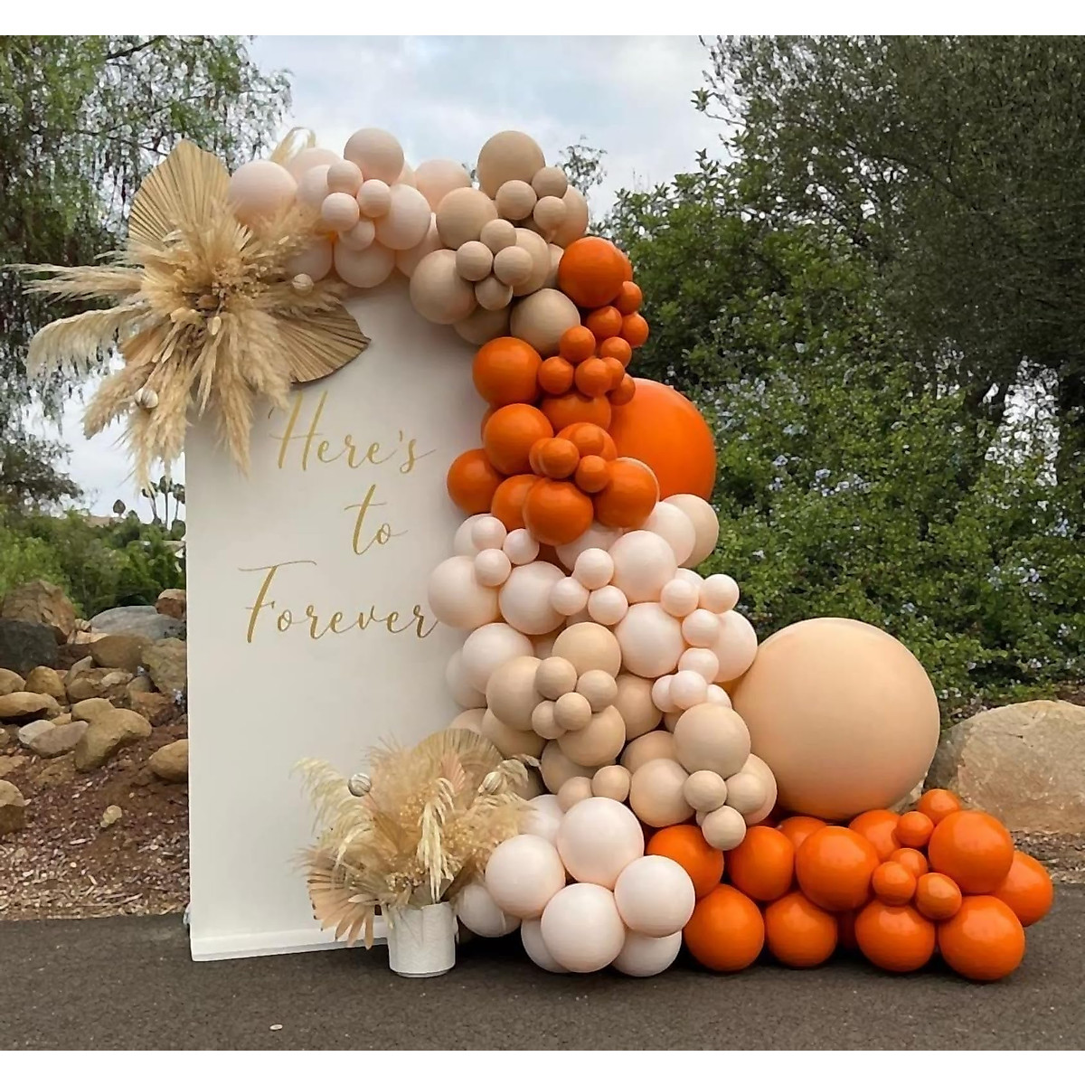 Burnt Orange Balloons Garland Arch Kit - Double Stuffed Matte Orange Cream Peach Apricot Terracotta Latex Balloon Different Sizes 18 12 10 5In Fall Ballon for Baby Shower Gender Reveal Party Holiday