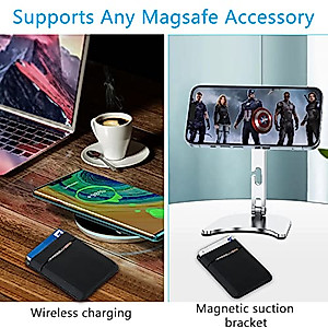 YesDoes Magnetic Phone Card Holder,Compatible with MagSafe,Stretchy Lycra Double Pocket Wallet,Credit ID Card Cash Pouch,Mag Safe Phone Sleeve Case,Design for iPhone 14,13,12,Plus,Pro,Pro Max Black