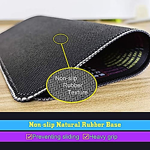 Mouse Pad with Stitched Edge, Computer Mouse Pad with Non-Slip Rubber Base, Mouse Pads for Computers Laptop Mouse 9.6x7.9x0.1 inch (2024 Calendar Black)