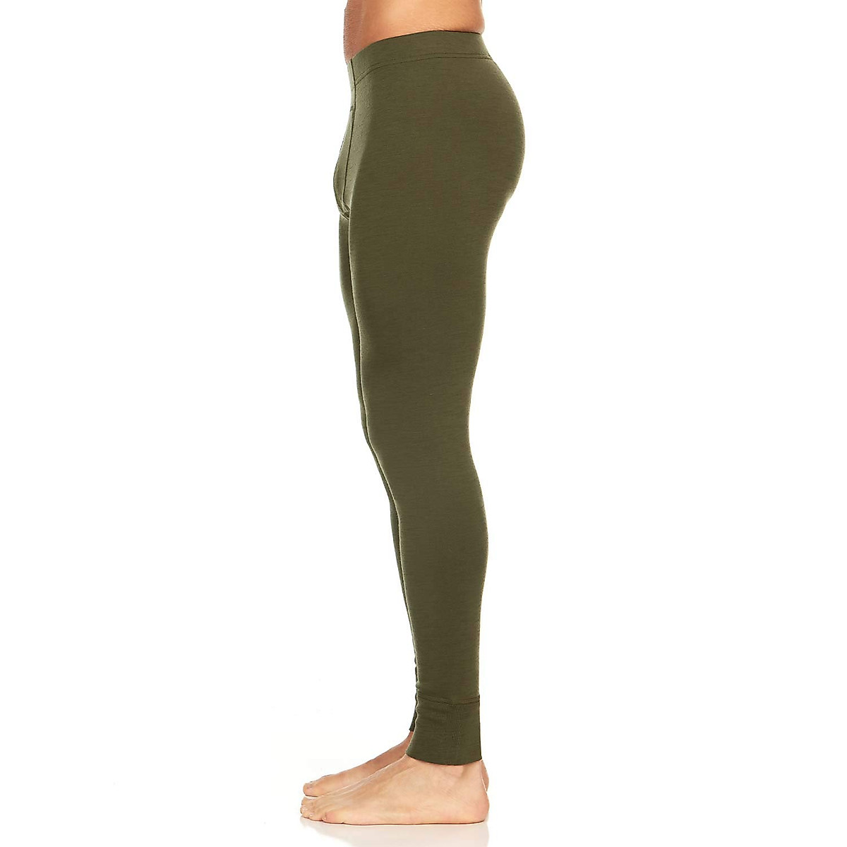 Men’s 100% Merino Wool Bottoms Midweight Base Layer Pants - Multi Use Long Johns - Thermal Underwear - Hiking Men's Base Layer - Hiking Men's Base Layer - Olive Drab - Medium