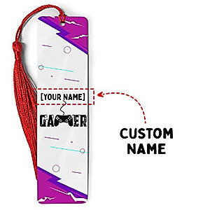 Personalized Bookmark, Customized Name Gamer, Console Video Game Bookmarks, Custom Metal Ruler Ornament Markers, Gifts for Book Lovers, Teen Boy Girl, Women Men On Birthday Christmas Day