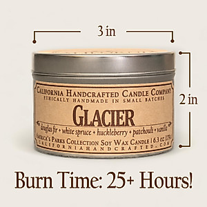 California Handcrafted Glacier National Park Soy Candle | Douglas Fir, White Spruce, Huckleberry Scent | Essential Oils, Woodsy Decor, National Parks Gifts Natural Soy Wax, Handmade Gifts, Made in USA
