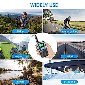 Walkie Talkies,MOICO Long Range Walkie Talkies for Adults Two-Way Radios with 22 Channels FRS VOX Scan LCD Display with LED Flashlight for Field, Survival Biking Hiking Camping 2 Pack (Blue)