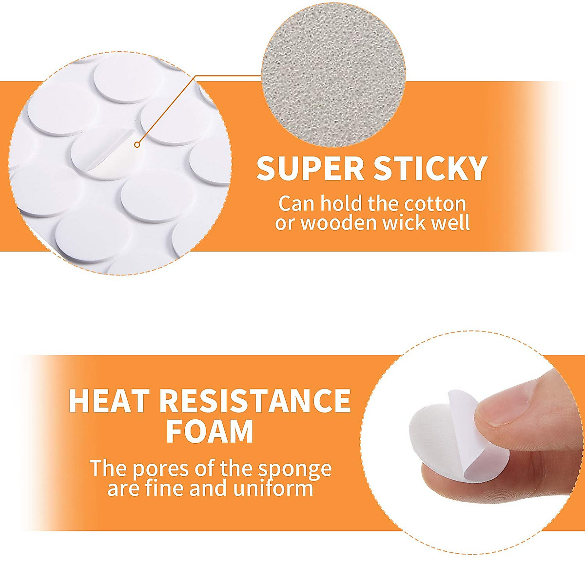 500 Pieces Candle Wick Stickers Wax Stickers Candle Wick Glue Heatproof Glue Adhere Steady in Hot Wax Double-Sided Stickers for Candle Making