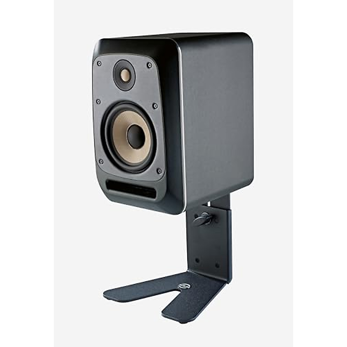 K&M Konig & Meyer 26772.000.56 Table Monitor/Speaker Stand | Solid Stable V Shape Level Base | Height Adjust | Secure Safety Pin | Non-Slip/Vibration Rubber Pads | Steel | German Made | Black