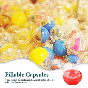 ABOOFAN Gum 50pcs Small Round Capsules Clear Containers Toys Empty Fillable Capsules Twisted Balls for Gumball Vending Machines Surprise Gift Vending Machine