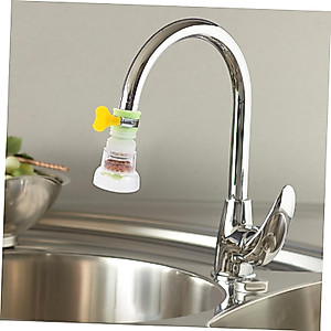 HOMSFOU 3pcs faucet filter strainer water saving aerator adapter for kitchen sink clean faucet purifier kitchen faucet extension water saving tap soft rubber Nozzle household rotatable