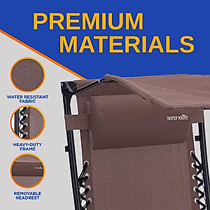 SereneLife SereneLifeHome Zero Gravity Lounge Chair, One Size, Brown