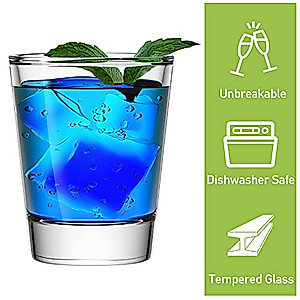 Aoeoe 30 Pack Heavy Base Shot Glass Set, 1.5 oz Whiskey Shot Glasses, Clear Shot Glasses Bulk, Small Shot Glasses, Round Espresso Shot Glass, Glass Cups for Vodka, Whiskey, Tequila, Espresso, Liquor