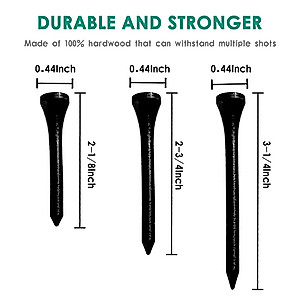 THIODOON Golf tees 3 1/4 inch Less Friction Wood Tees Training for Golfer Professional Natural Wood Golf tees Bulk 100 Count Golfing Tees