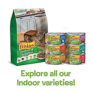 Purina Friskies Indoor Wet Cat Food Variety Pack, Indoor - (24) 5.5 oz. Cans