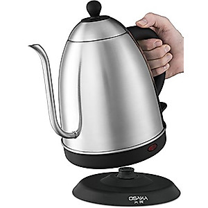 Osaka, 1.5 Liter Electric Quick Boil Gooseneck Water Kettle for Drip Coffee – Accurate Flow Control And Fully Stainless Steel Interior Tea Kettle - Perfect For Manually Brewed Pour Over Coffee and Tea
