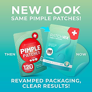 Pimple Patch Acne Treatment (Tea Tree Oil) - 120 Count, Acne-Healing Hydrocolloid Bandages (3 Sizes), Discreet Acne Dots Hydrocolloid Acne Patch, Pimple Patches, Acne Patches for Face & Body Acne