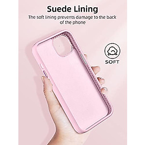 Ownest Compatible for iPhone 12 Case and iPhone 12 Pro Case 6.1 Inch with Silicone Shockproof Protective Slim Phone Case for iPhone 12/12 Pro with [Soft Touch Microfiber Lining]-Light Pink