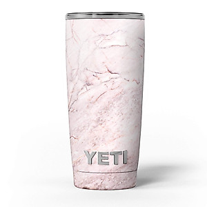 Design Skinz Pink Slate Marble Surface V7 - Skin Decal Vinyl Wrap Kit Compatible with The Yeti Rambler Cooler Tumbler Cups