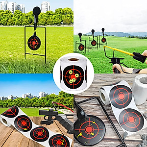 Splatter Target Stickers, 3 Inch Reactive Paper Targets, 250 Pcs Adhesive Shooting Targets with Fluorescent Yellow Impact for BB Gun, Pellet Gun, Airsoft, Rifle Shooting Practice