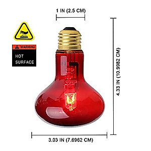 OMAYKEY 75W 2 Pack Infrared Heat Lamp Bulb Red Light Glass Heating Lamps Bulbs for Lizard Snake Bearded Dragon Chameleon Aquarium Reptiles & Amphibians