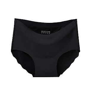 Nightaste Women's Seamless Briefs Pack of 5 Ice Silk Panties Mid-Rise No Show Underwear (Small, Multi1)