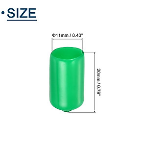 uxcell 50Pcs Rubber End Caps, 11mm/0.43" ID Rubber End Caps, PVC Caps Rubber Screw for Bolts Screw Caps Thread Protectors Tube Screw Bolt, Green