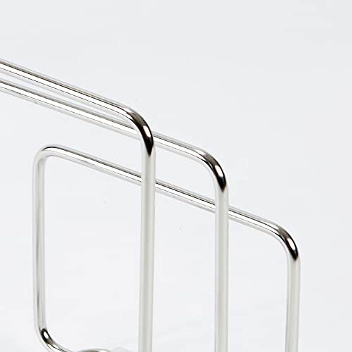 Stainless Steel Mini Storage Tray Cutting Board Organizer Stand Rack for Kitchen, Organizer Divider Holder with 2 slots for skillets, Chopping Board, pot lid, baking sheet