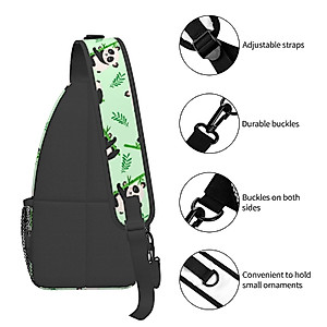 Cartoon Panda Unisex Chest Bags Crossbody Sling Backpack Travel Hiking Daypack Crossbody Shoulder Bag For Women Men