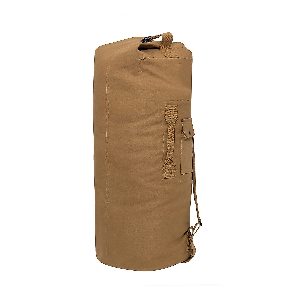 Rothco Canvas Double Strap Duffle Bag: 89.6L Capacity for Durability and Convenience – Coyote Brown