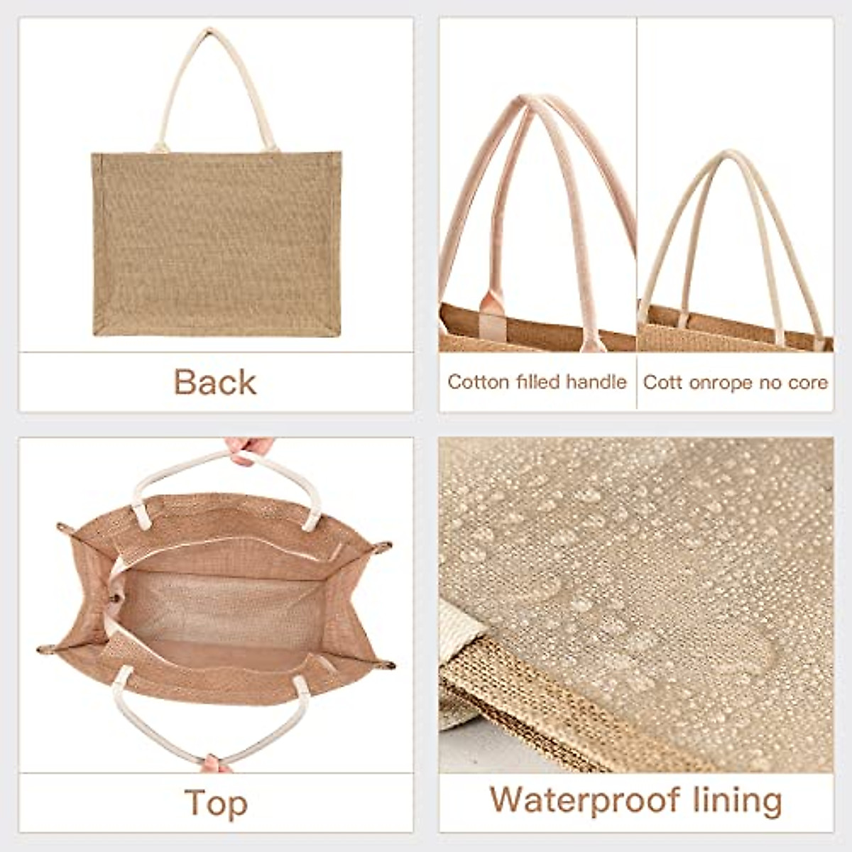 ALAZA Union Jack British Flag Fashion Jute Tote Bags Women Grocery Shopping Bags with Handles for Outdoor Travel 14.2 x 12.6 x 7.1 inches