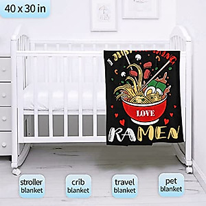 Touchish I Just Freaking Love Ramen Soft Blanket for Couch Nap All-Seasons Animal Tapestry Home Decor- Gifts for Child Women Fuzzy Cozy Throws 50"x60" for Teen