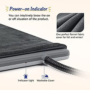 Pecute Outdoor Pet Heating Pad, Waterproof ABS Hard Shell, Constant Temperature Heating, High Temperature Protection, Anti-Electric Shock, Heated Pet Mat with Chew Resistant Cord and Washable Cover