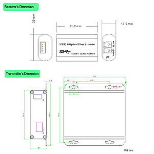 Transwan USB 3.0 Fiber Extender to Max 250 Meters (820 FT) Over Single-Mode Fiber with 2 x LC 10 Gbps SFP, USB 3.0 Fiber Optic Extender with 5 Gbps Super Speed, Supports Kinect Devices etc