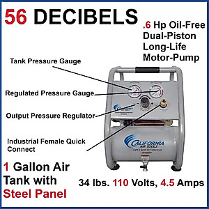 CALIFORNIA AIR TOOLS CAT-1P1060SP GAL 56DB Air Compressor