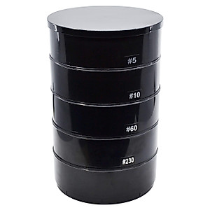 EISCO 6 Piece Stackable Assorted Mesh Sieve Set, 7 Inch - Plastic - Includes #5, 10, 60, and #230 Plus Bottom Pan and Cover