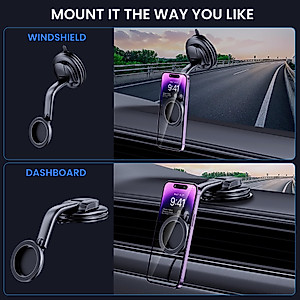 DOLYOFG for Magsafe Car Mount,【Strong Magnets & Low Profile】 Magnetic Phone Holder for Car Dashboard Windshield Universal Hands Free Car Phone Holder for iPhone 14 13 12 Pro Max Plus Mini Android