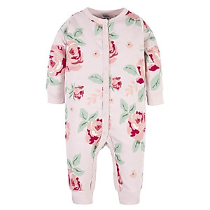 Gerber Baby Girls Boutique 2-Piece Coverall & Headband Set, Pink Rose, 6-9 Months US