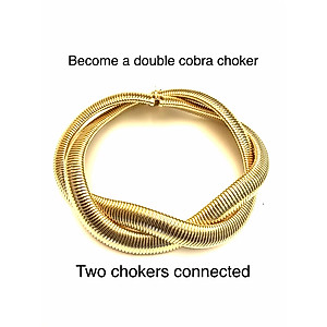 Marshal Metal Fashion Necklace 18K Gold Plated Brass Omega Choker Necklace (NK201G(20mm))