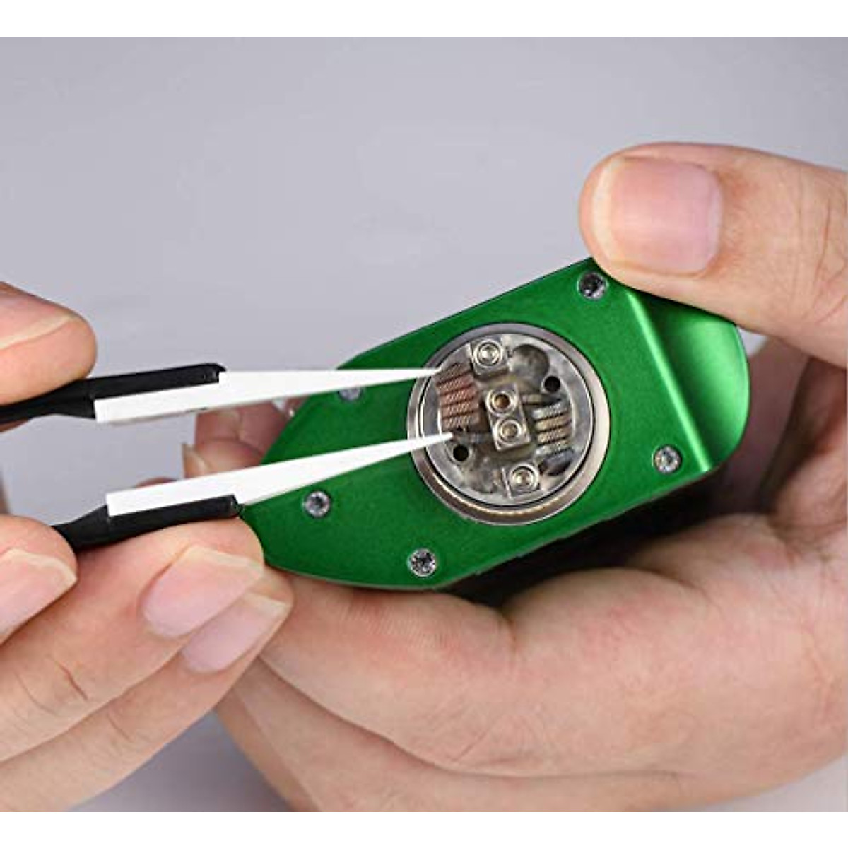 Ceramic Tweezers, Stainless Steel Tweezers, Non-Conductive, High Temperature Resistance 3000 Degrees Applicable to Precision Electrical Operation (Black)