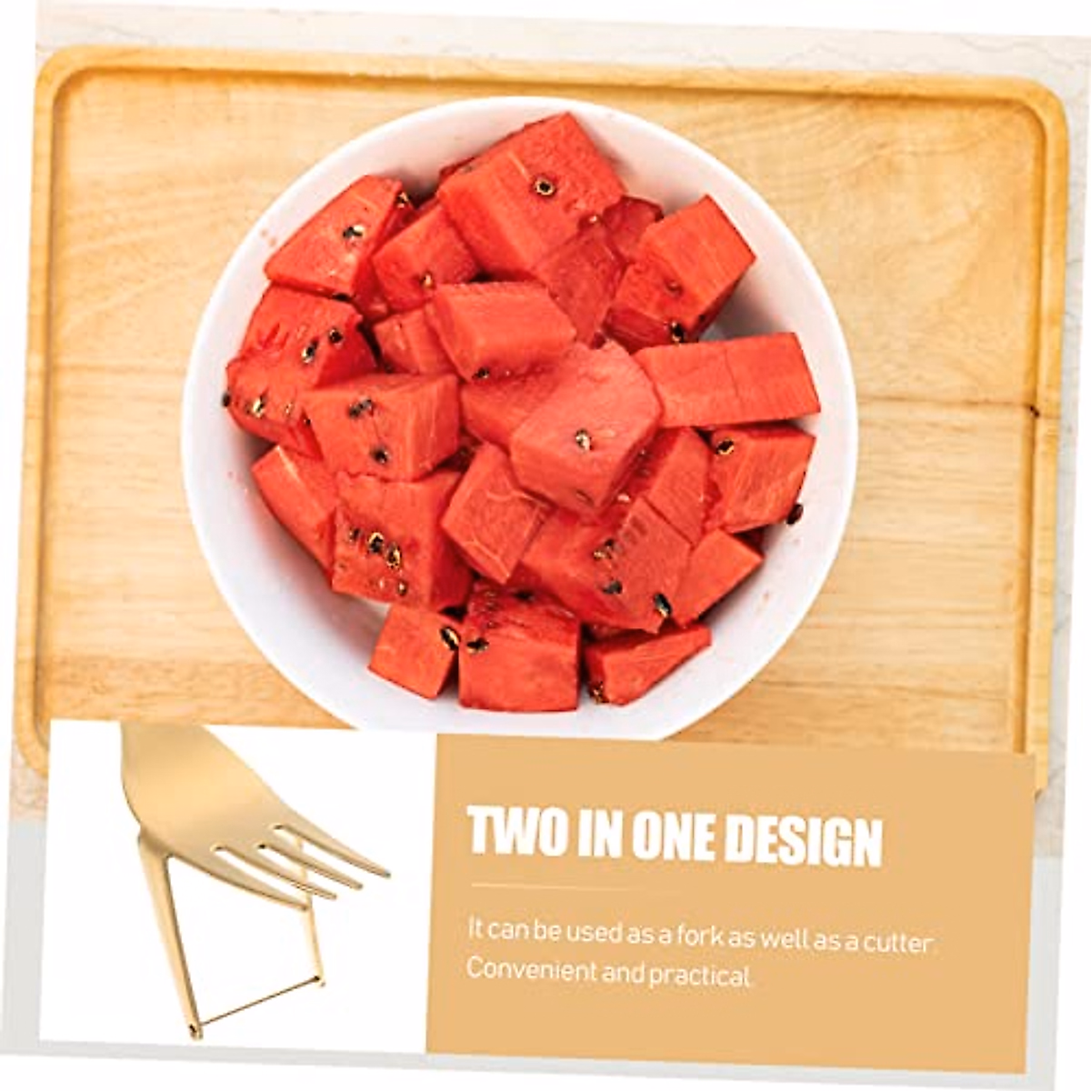 TENDYCOCO 5pcs Watermelon Fork Multipurpose Vegetable Slicer Watermelon Multitools Tasting Forks Multipurpose Slicer Watermelon Cutter Mutitool Peeler Stainless Steel Cut into Pieces