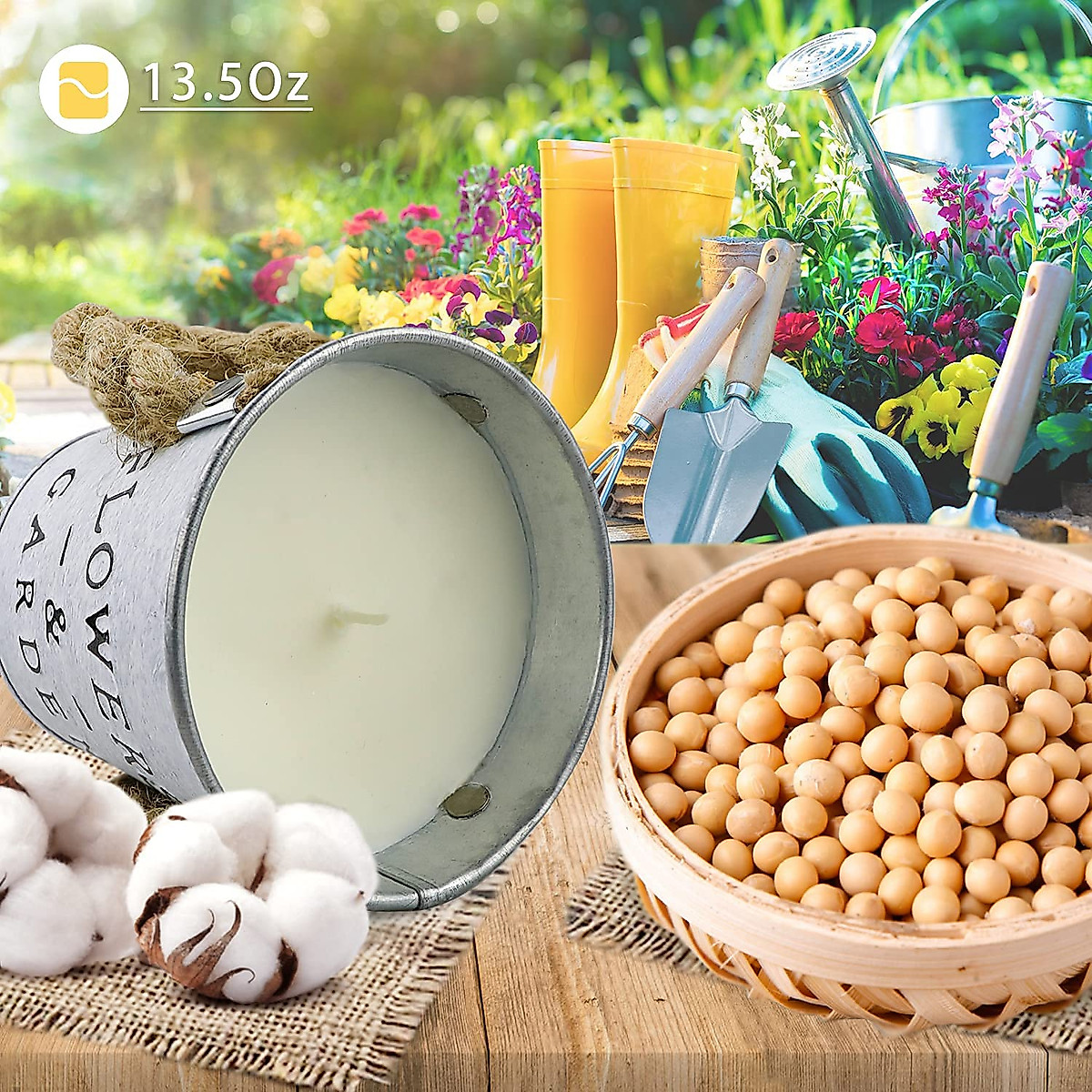 HOUCAE Scented Citronella Candles for Home, 2 Pack Soy Wax Candles, Aromatherapy Gift Set for Bedroom, Garden, Patio, Camping Picnic etc.