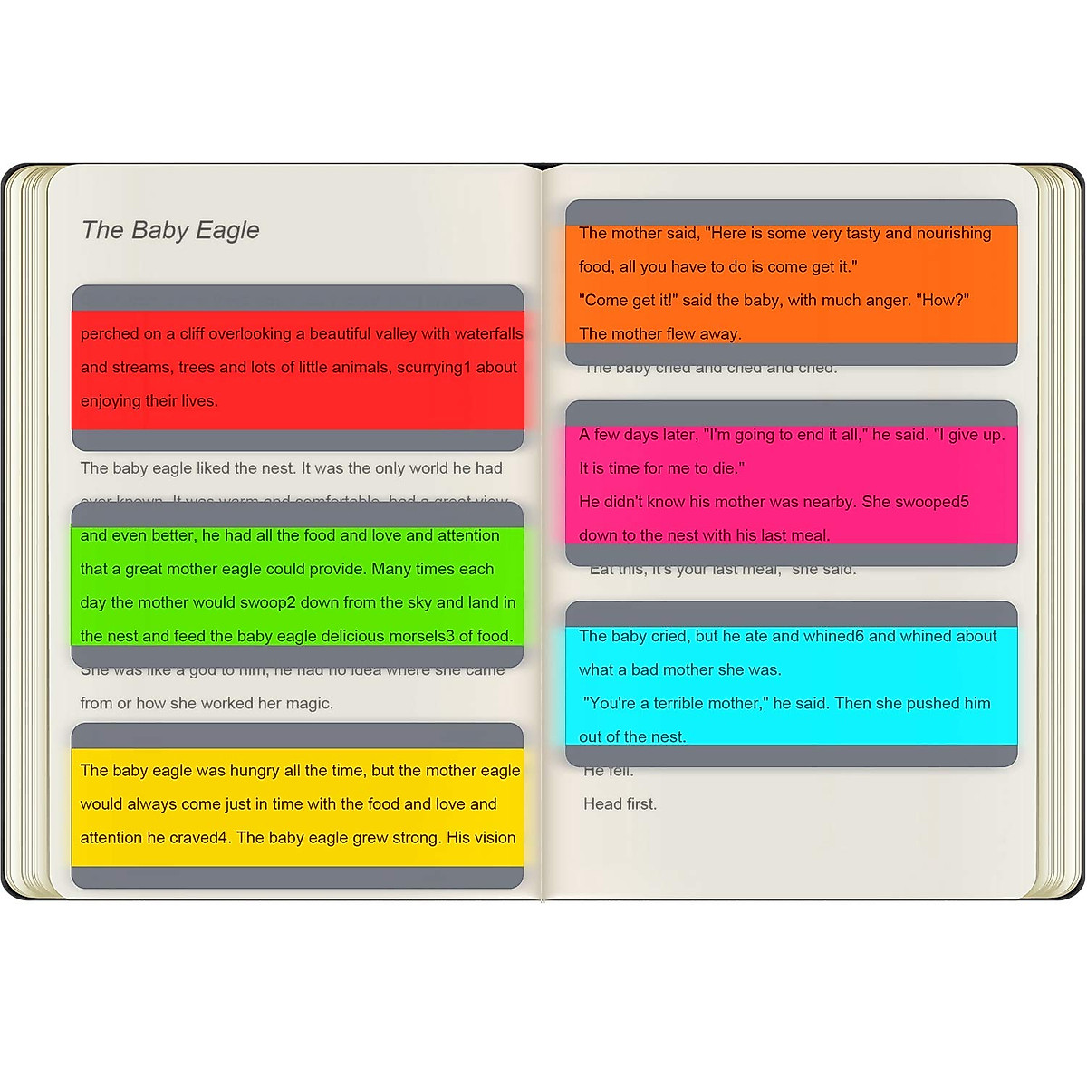 Zonon 6 Pieces Guided Reading Highlight Strips Colored Overlay Highlight Bookmarks of Small Paragraph Size Tracking Rulers Dyslexia Tools for Kids Teacher Supply