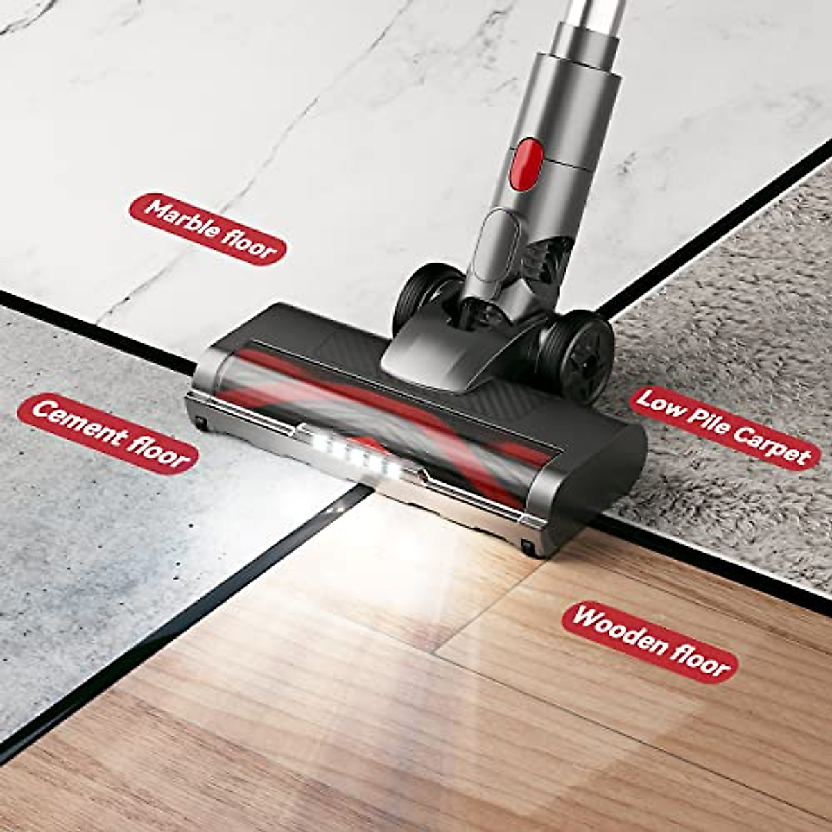 VEAVON Cordless Vacuum Cleaner, 200W 23Kpa Lightweight Cordless Stick Vacuum, Detachable Battery Design, 45 min Long Runtime, 4 in 1 Stick Vacuum Cleaner Perfect for Hardwood Floor Pet Hair - P6