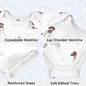vvfelixl Baby Girls' Bodysuits German Shorthaired Pointer Short Sleeve Cotton Baby Clothes For Girls 0-3 Months Puppy